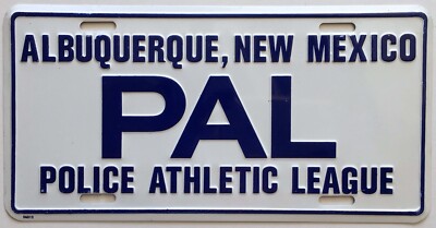 Albuquerque New Mexico PAL Police Athletic League Vanity Booster ...