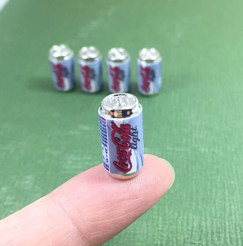3 pcs. Miniature Coke Cans, Miniature Coca Cola Cans, Dollhouse Coke ...