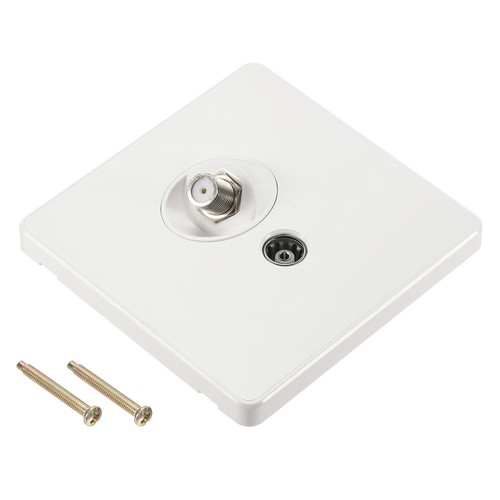 TV Aerial Socket Wall Plate Satellite White PC 88x86mm for Coaxial ...