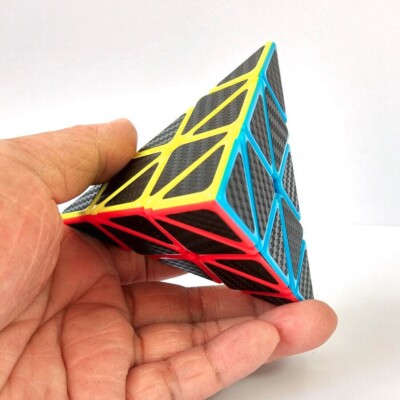 Pyramid Cube Puzzle 3x3 Carbon Fiber Triangle Pyaminx, Magic Rubix ...