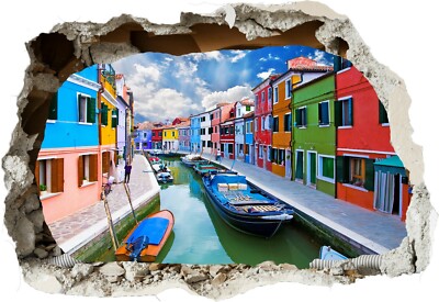 Venice's Burano Island Italy 3D Wall Sticker Art Poster Decals Murals ...