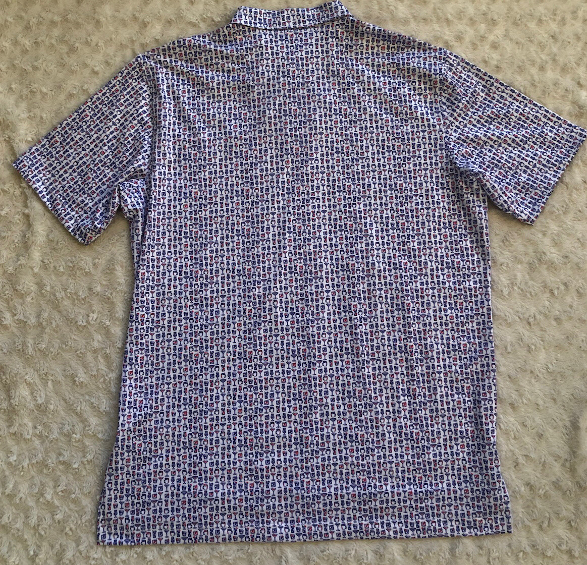 Peter Millar Summer Comfort Polo Large L Cocktails Martini Drinks Logo ...