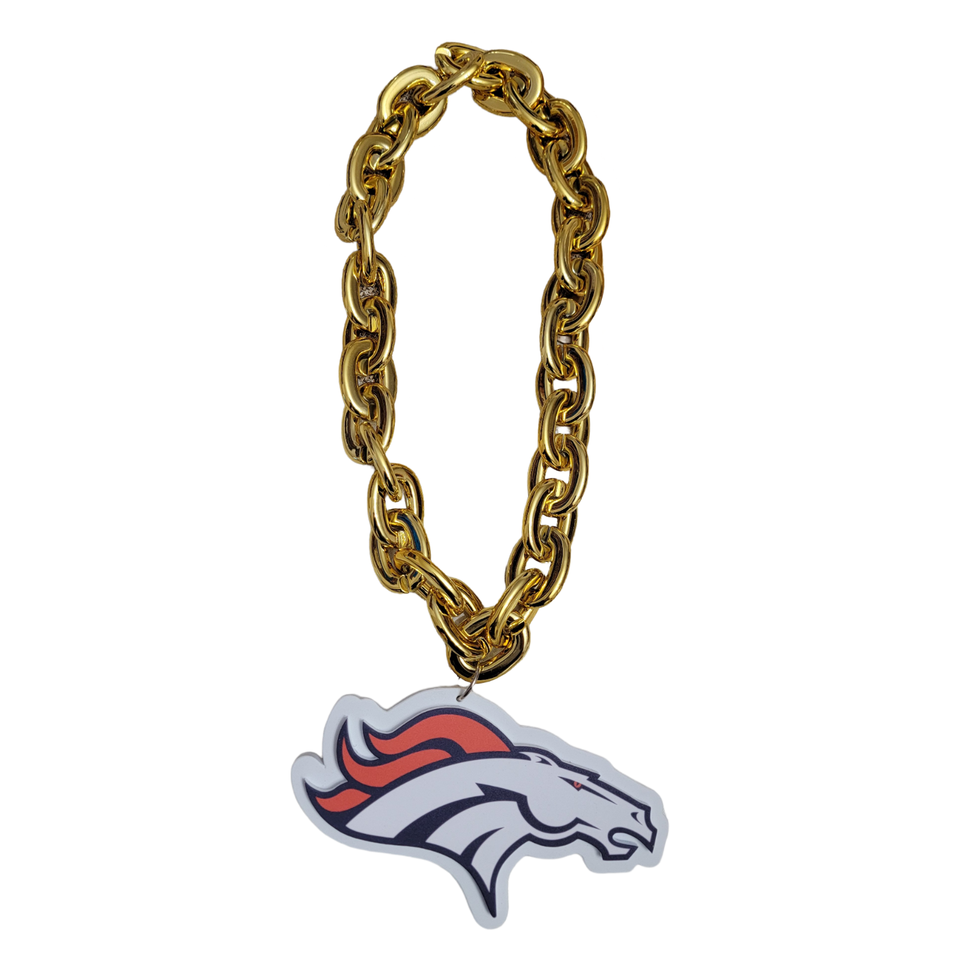 Denver Broncos Big Chain Necklace | GOLD Bold EVA Foam Logo Fast ...