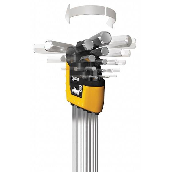 Wiha 66992 22-Piece Hex Key Set, Metric/Sae L-Shape, Chrome, Plastic ...