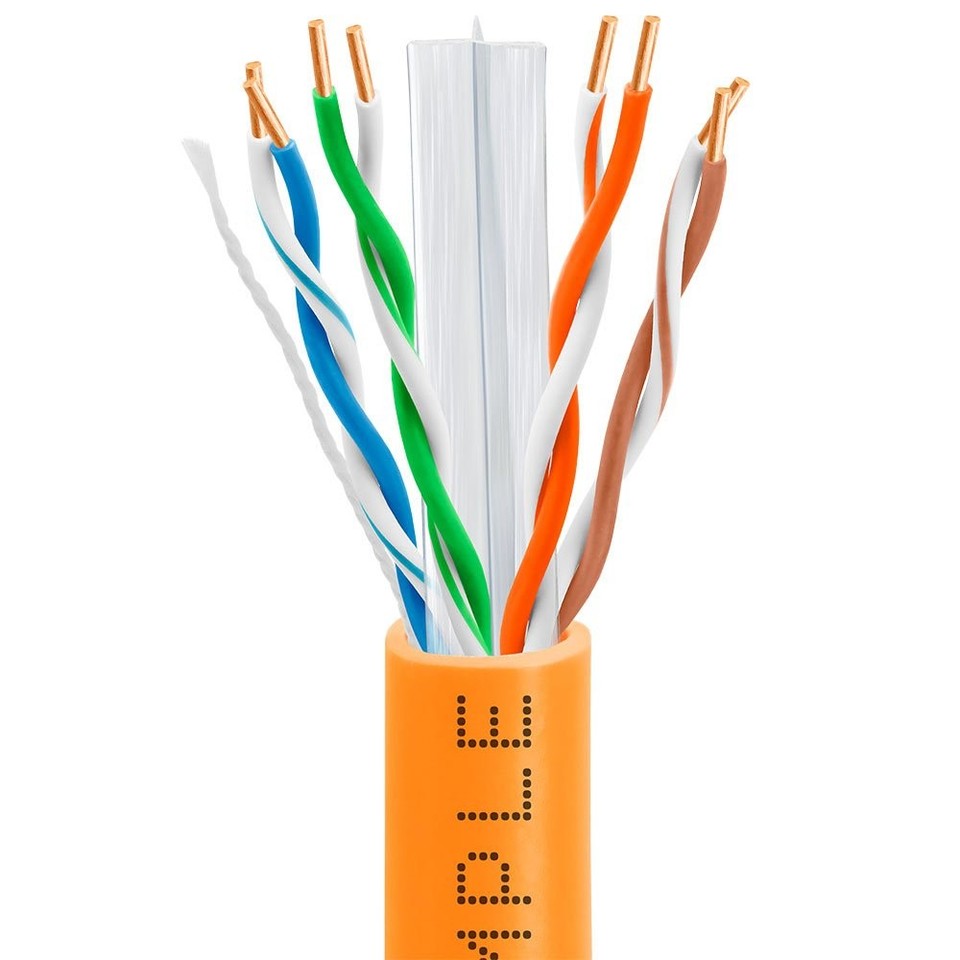 2 Pack Cat6 Riser Ethernet Cable 1000ft CMR Solid 23AWG UTP In-Wall ...