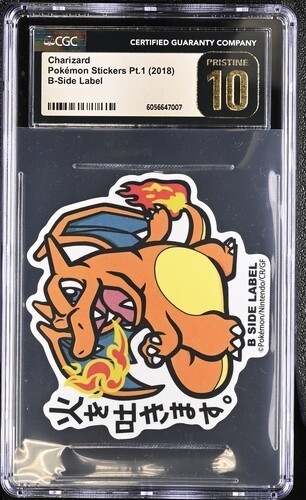 2018 B-Side Label Pokemon Stickers Charizard CGC Pristine 10 Graded | eBay