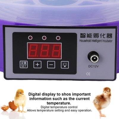 Smart Egg Incubator 9PCS Capacity Automatic Temperature Control DC12V ...