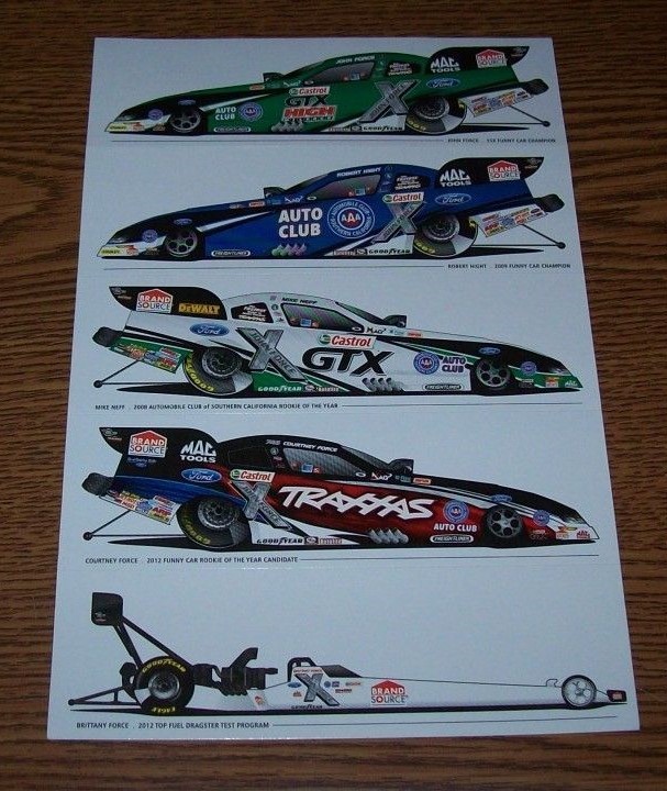FORCE RACING NHRA 6X8 STICKER DECAL SHEET NEW!! | eBay