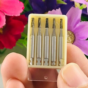 5Pcs Dentist Dental Tungsten Carbide Burs Flat End Taper Bur RA 702 Low ...