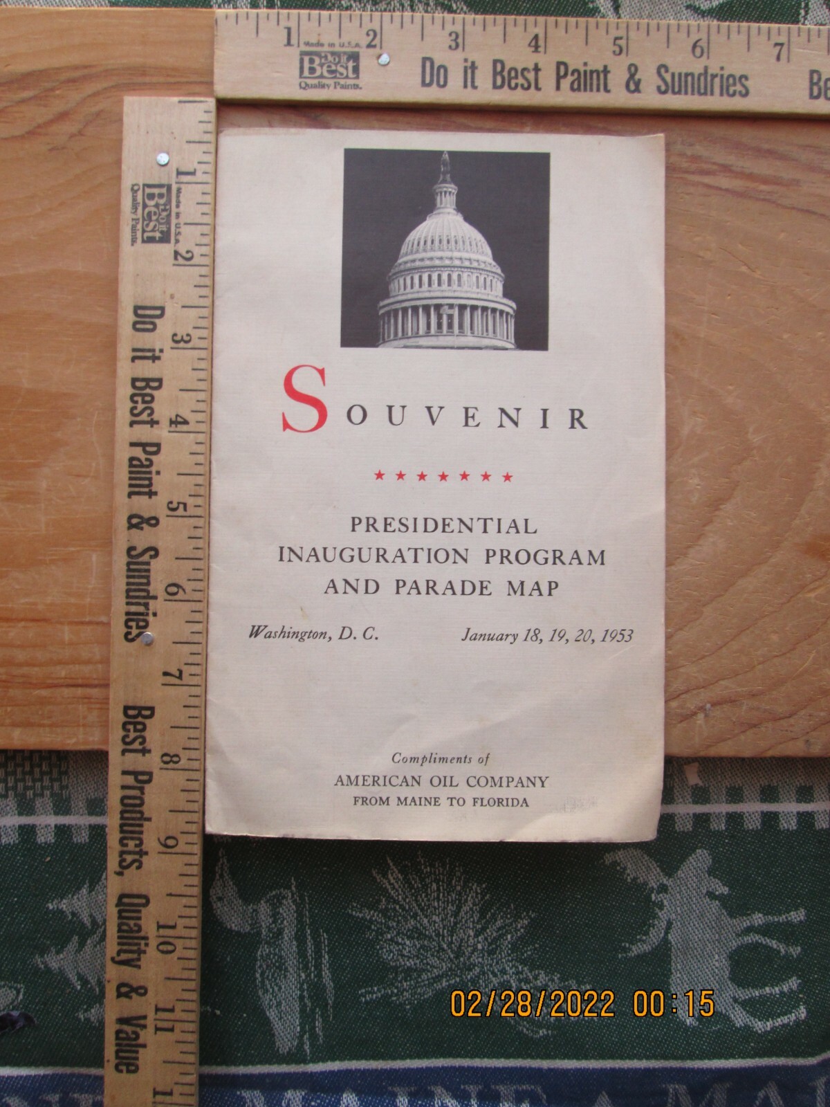 Souvenir presidential inauguration program & parade map Dwight ...