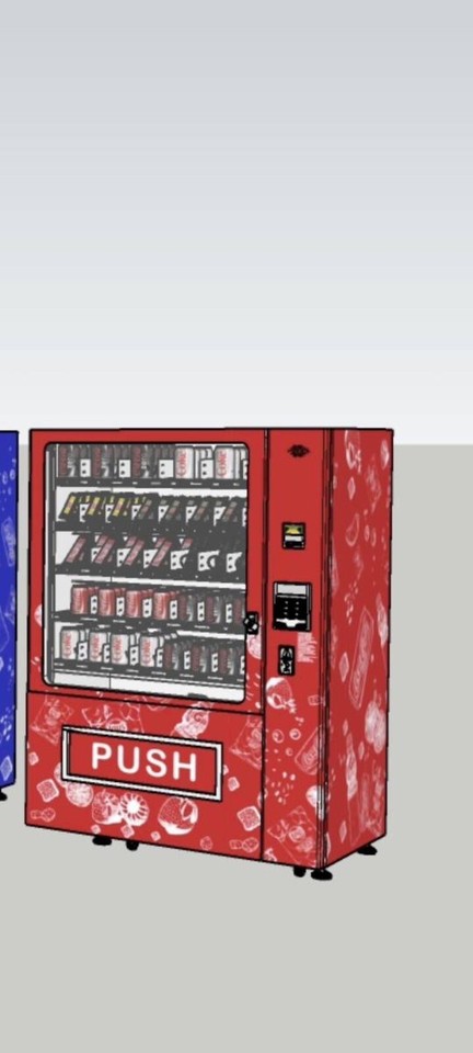 Premium Snack Beverage Vending machine with Card & Bill Reader Blue Red ...