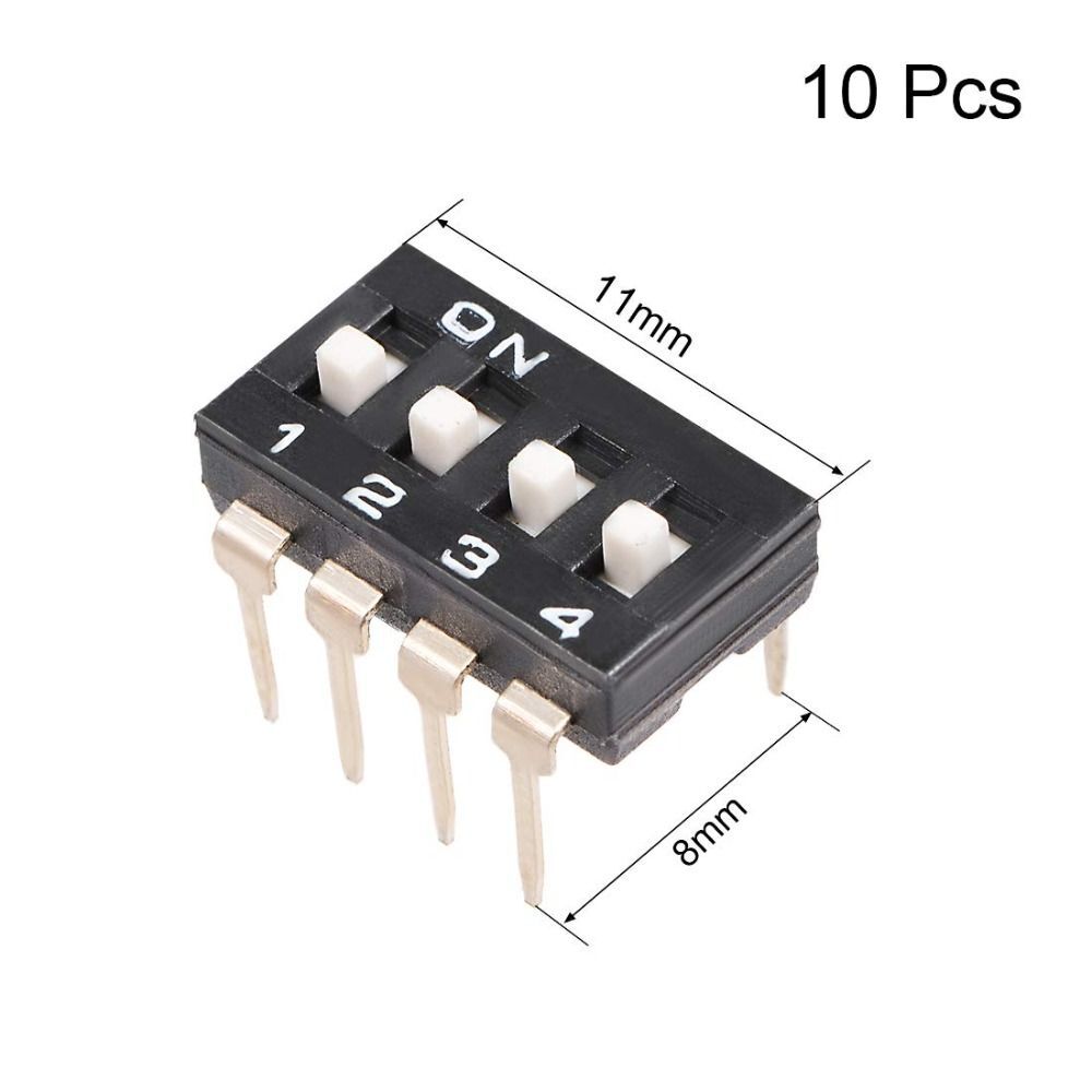 10 Pcs 1-4 Positions Toggle Switch Black On Off Dip Switch Circuit ...