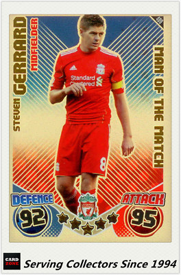 2010-11 Topps Match Attax Man Of Match Foil No 409 Steve Gerrard ...