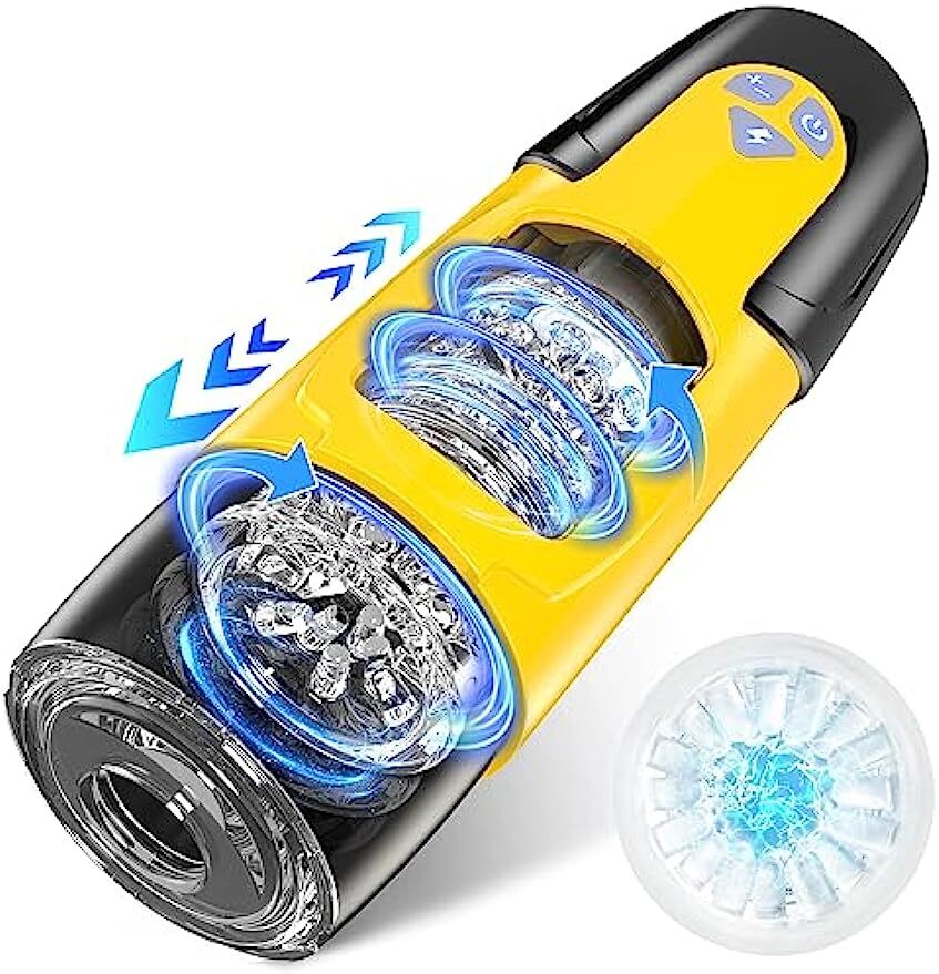Male Masturbaters Automatic HandsFree Rotating Cup Thrusting Stroker ...