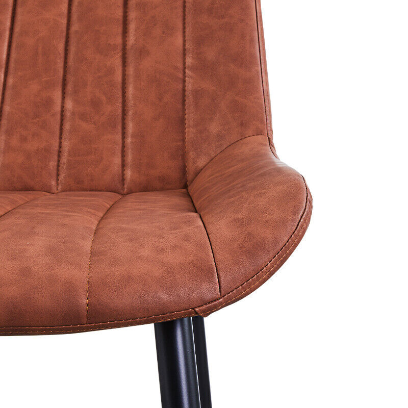 2 Pcs Faux Leather PU Padded Dining Chairs Kitchen Dining Room Chair ...