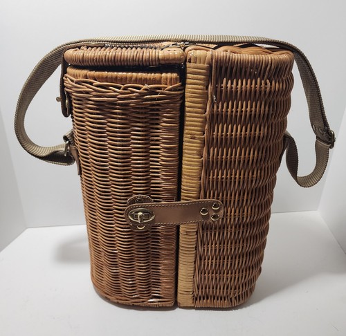VTG Wicker Wine Picnic Basket ~ Wine Carrier | eBay