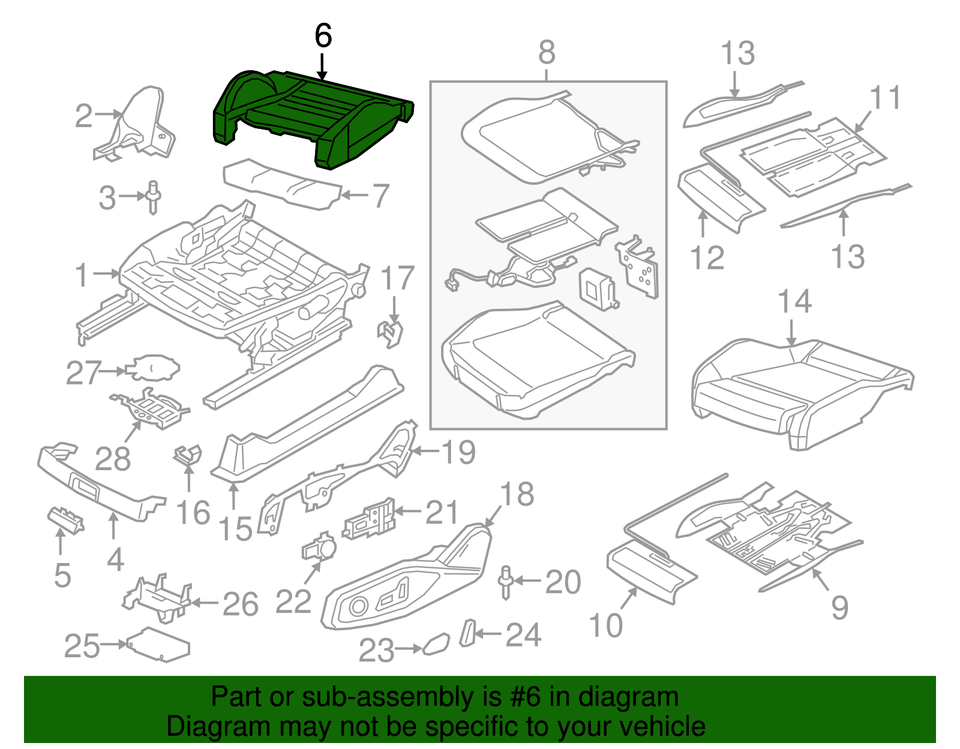 Genuine Audi Seat Cushion Pad V04-017-001-AH | eBay