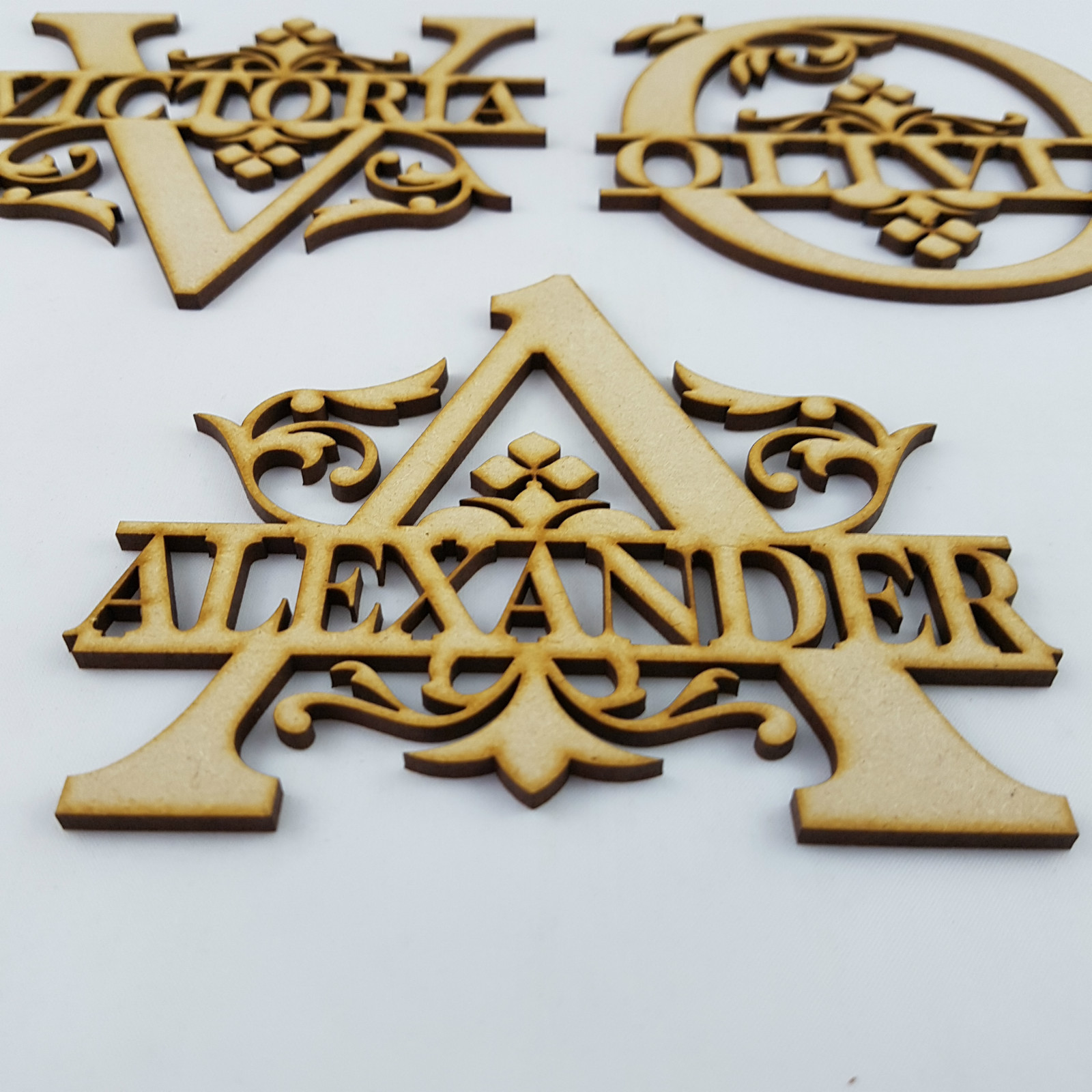 Personalised Wooden MDF Monogram Letters Craft Blank Shape Wedding ...