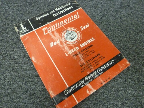 Continental Red Seal Y112 F124 F140 F162 Engine Operator Maintenance ...