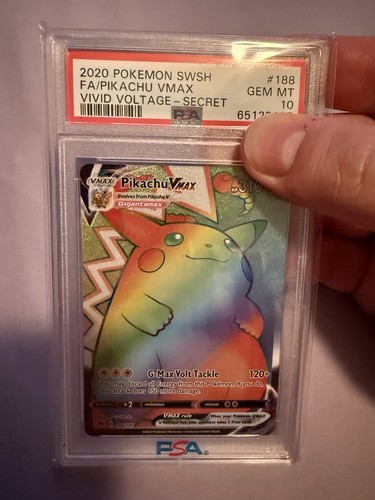 Pokemon Vivid Voltage Pikachu VMax Rainbow Secret Rare 188/185 PSA 10 ...