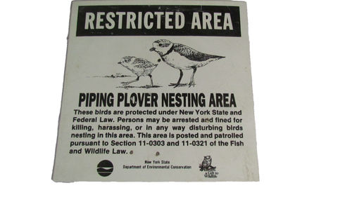 VINTAGE SIGN FIBERGLASS PIPING PLOVER NESTING SIGN MADE IN USA | eBay