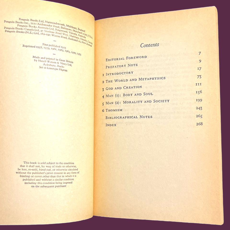 Aquinas- F.C. Copleston (8th Printing 1975) UK Penguin PB VG Christian ...