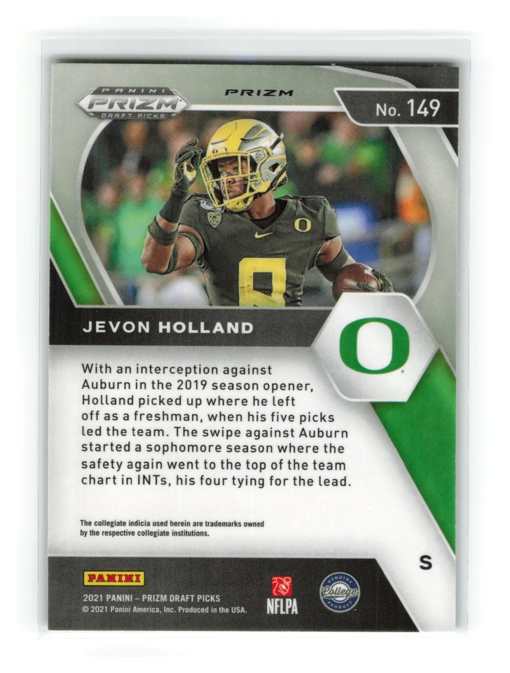 2021 #149 Jevon Holland Panini Prizm Draft Picks RC Gold Cracked Ice | eBay
