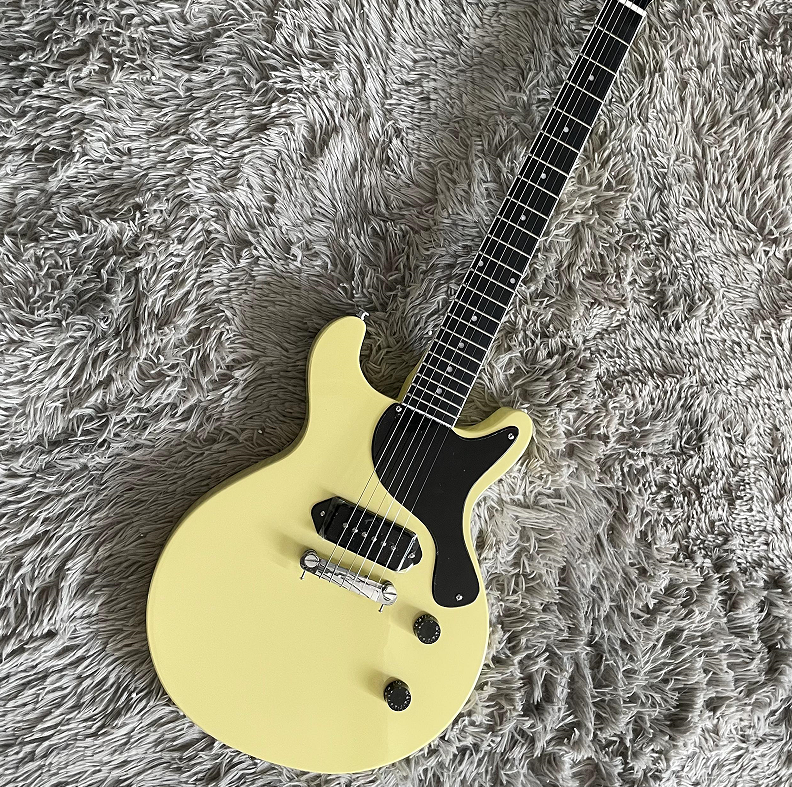 Custom LP Junior Double Cut Electric Guitar Cream P90 Pickups Rosewood ...