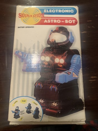 ELECTRONIC ASTRO-BOT, SOUND & ACTION IN ORIGINAL BOX-NO BATTERY COVER ...