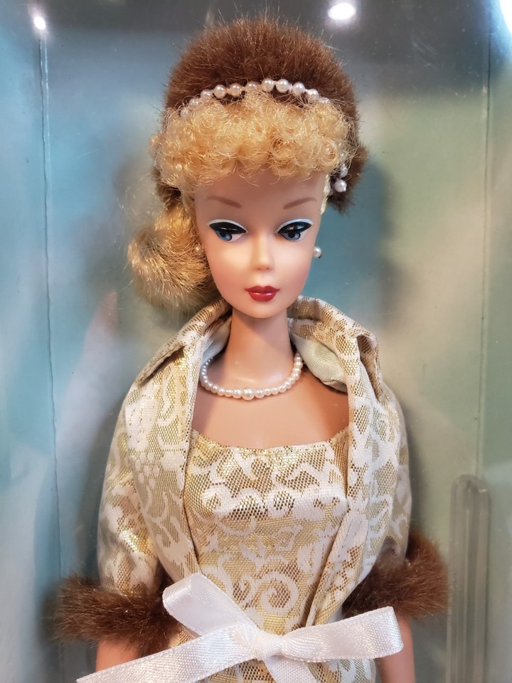 EVENING SPLENDOR 1959 VINTAGE REPRO BARBIE DOLL 2004 GOLD MATTEL G8890 ...