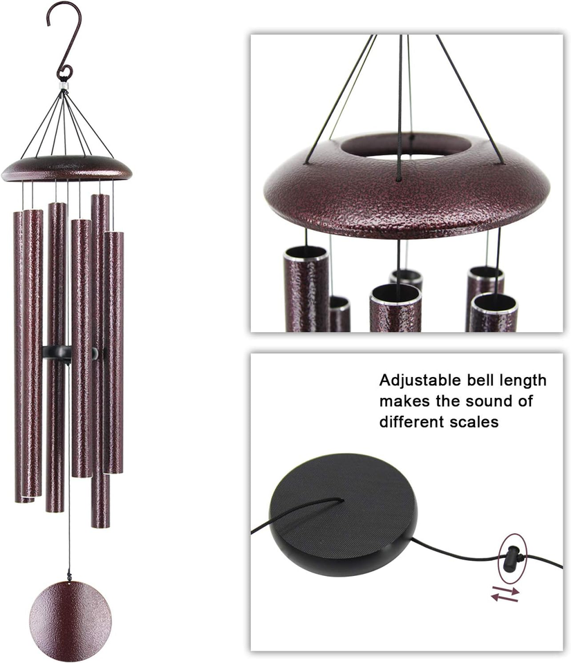 Wind Chimes Outdoor Deep Tone with 6 Heavy Tubes Large Deep Tone Wind ...