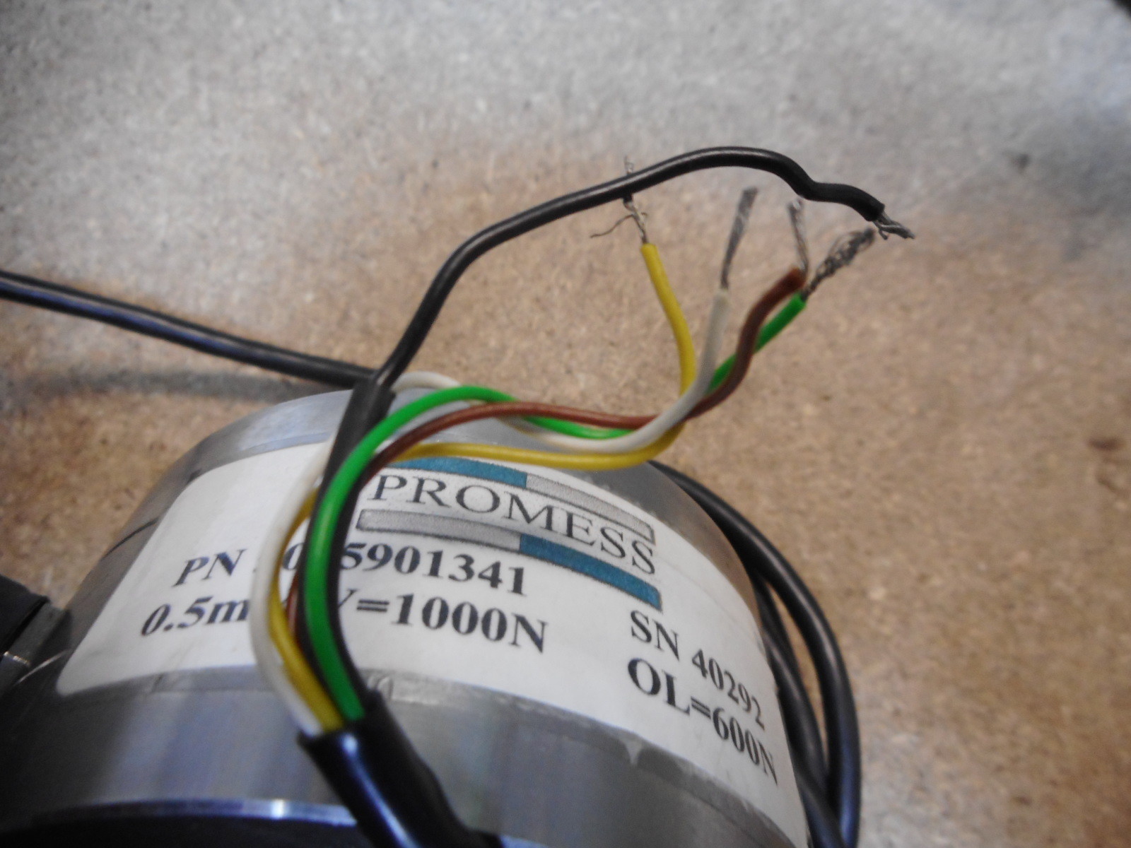 PROMESS -- LOAD CELL -- OL=600N -- 0.5mV/V = 1000N -- 5005901341 | eBay