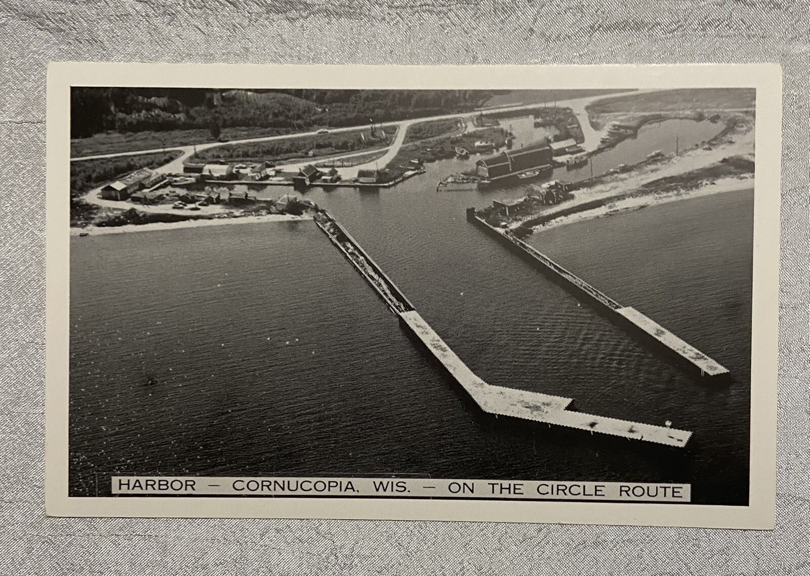 Vtg RPPC Postcard Harbor Circle Route Aerial View Cornucopia Wisconsin ...