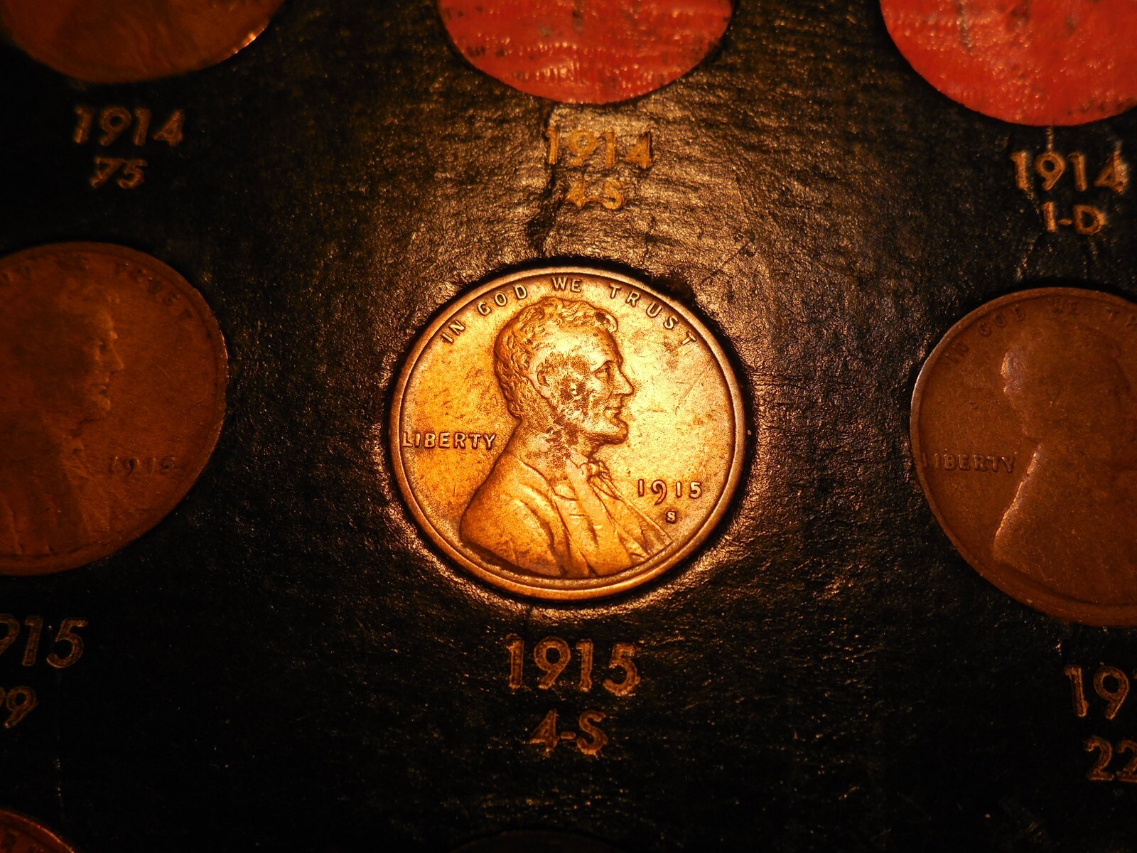 OLD WHITMAN COIN BOARD 1909-1935 LINCOLN CENT COLLECTION (4) SEMI KEY ...