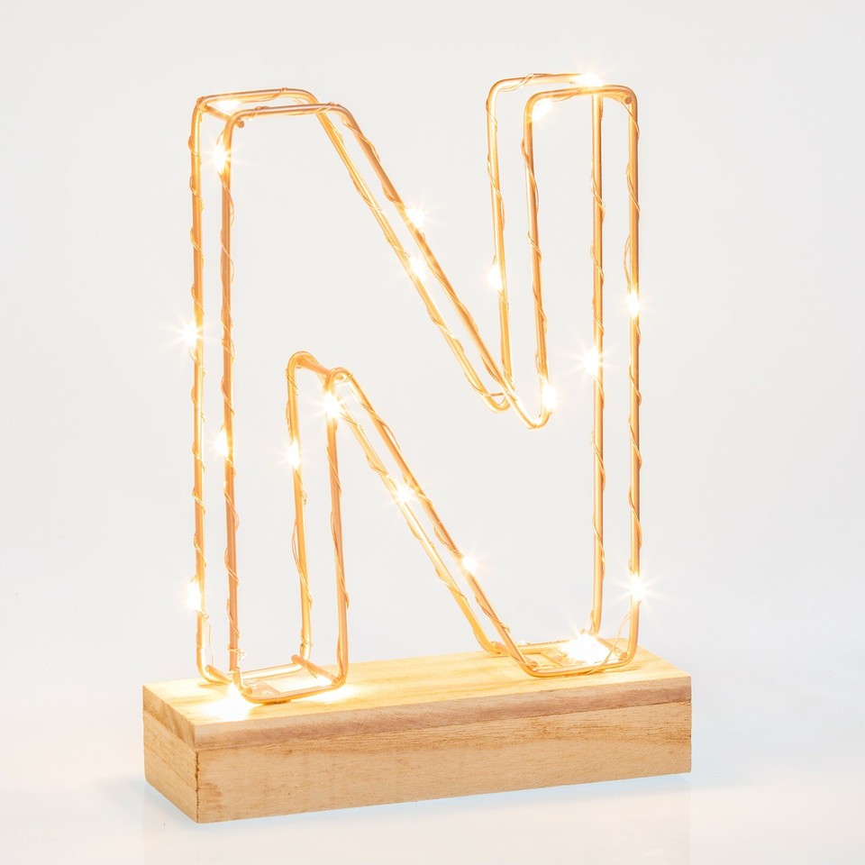 Letter Light N | Alphabet Copper Light Up Letter | Home Decor Gift Idea ...