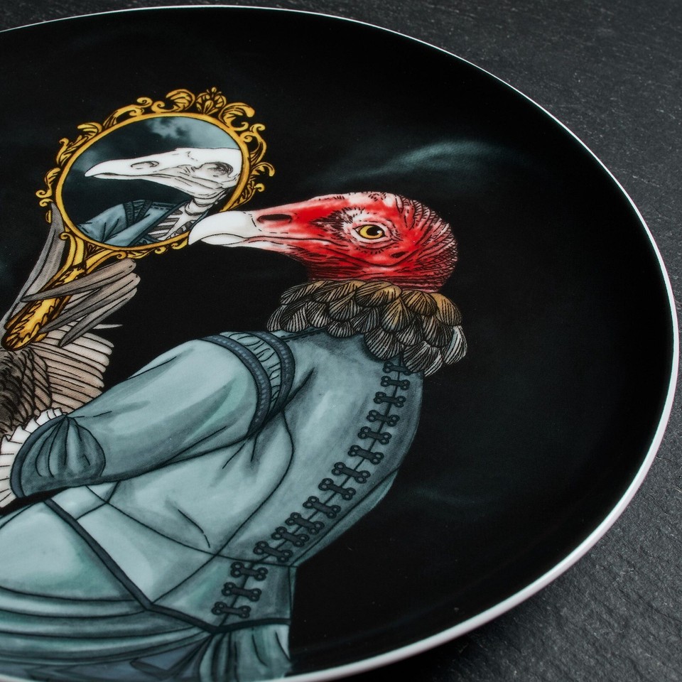 West Elm Rachel Kozlowski Dapper Animals Porcelain Plate Halloween | eBay