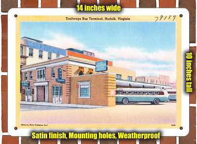 Metal Sign - Virginia Postcard - Trailways Bus Terminal, Norfolk ...