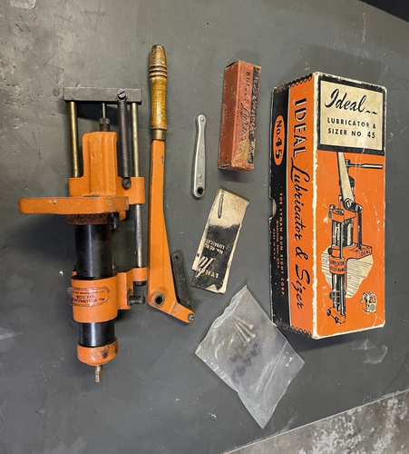 Lyman Ideal No. 45 Cast Lead Bullet Lubricator & Sizer Lube-Sizer Press ...