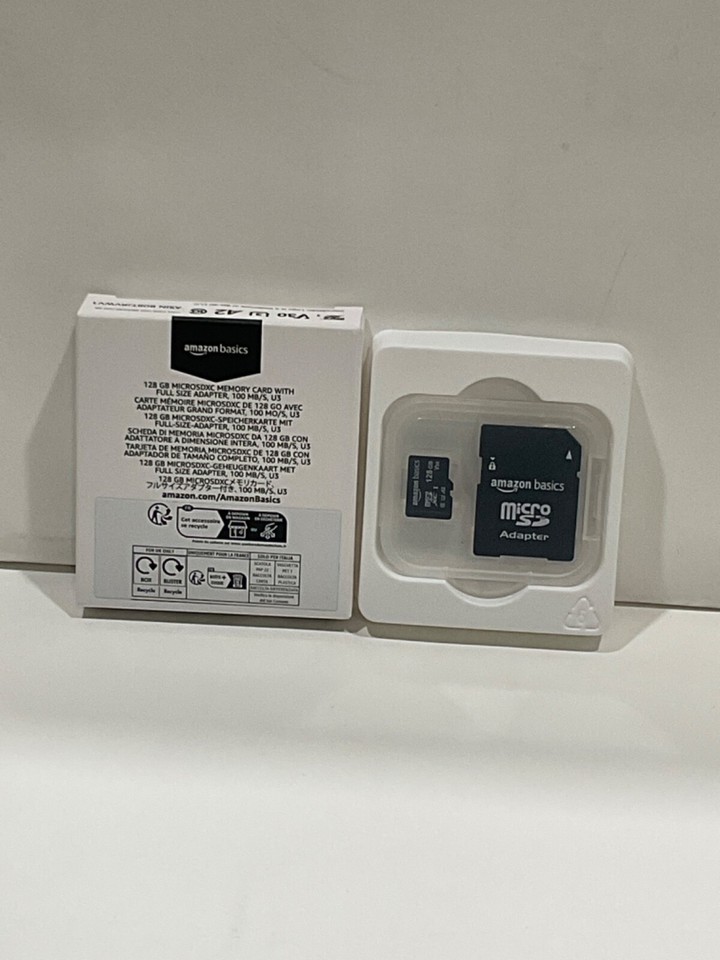 Amazon Basics 128GB micro SDXC Memory Card with Full Size Adapter, A2 ...