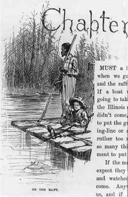 On the raft,1885,Huckleberry Finn & Jim on Raft,Mark Twain,Adventures ...