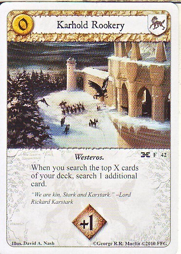 3 x Karhold Rookery AGoT LCG 1.0 Game of Thrones Called by the Conclave ...