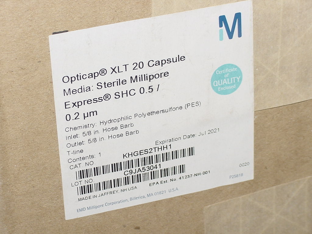 Millipore KHGES2THH1, Opticap XLT20 Millipore Express SHC Capsule ...