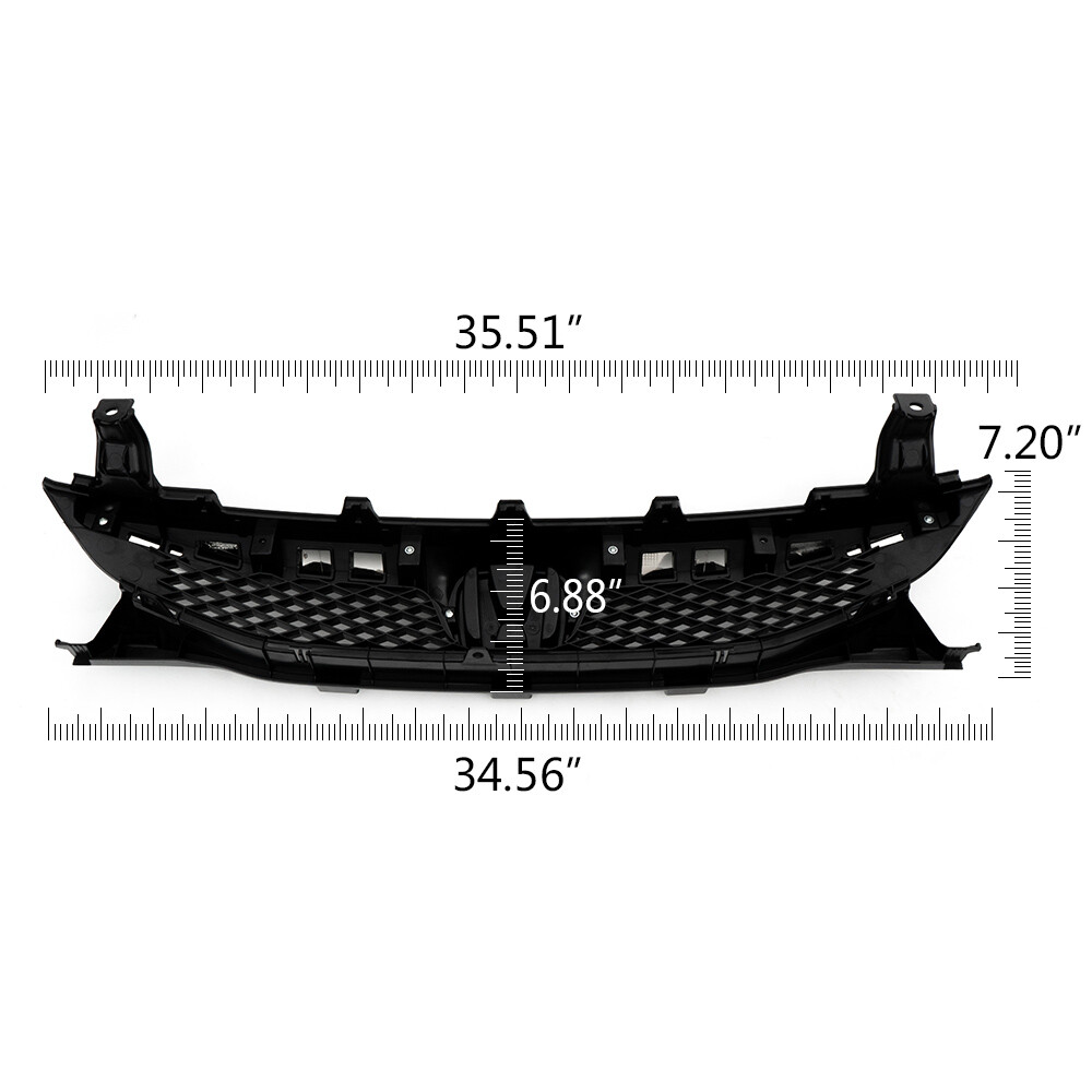 Fit For 2009-2011 Honda Civic 4 Door Front Bumper Upper Top Grille ...