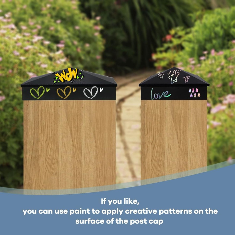 4x6 Aluminum Pyramid Post Caps Cover for 4x6 Nominal Wood Post(Actual 3 ...