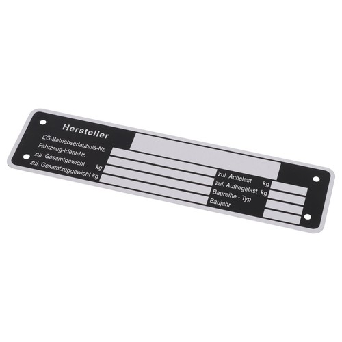 Plaque D'Identification Vide Pour Remorque Neuve 4054354028698 | eBay