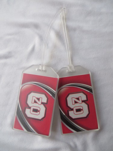 NORTH CAROLINA STATE NCAA LUGGAGE TAGS 2-TAG SET - VORTEX - NAME BAG ID ...