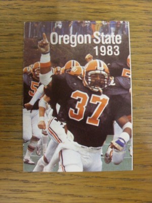 1983 American Football Fixture Card: Oregon State 'Beavers' University ...