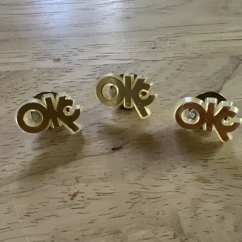 Vintage Oklahoma City OKC Gold Tone Plastic Metal Pinback Button 3 Pins ...