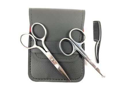 Mens 3 Piece Facial Grooming Kit Scissors And Comb For Mustache And ...