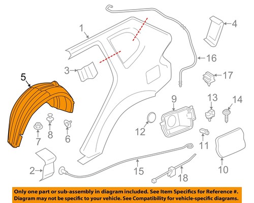 BMW OEM 11-16 X3 Rear-Fender Liner Inner Splash Shield Guard Right ...